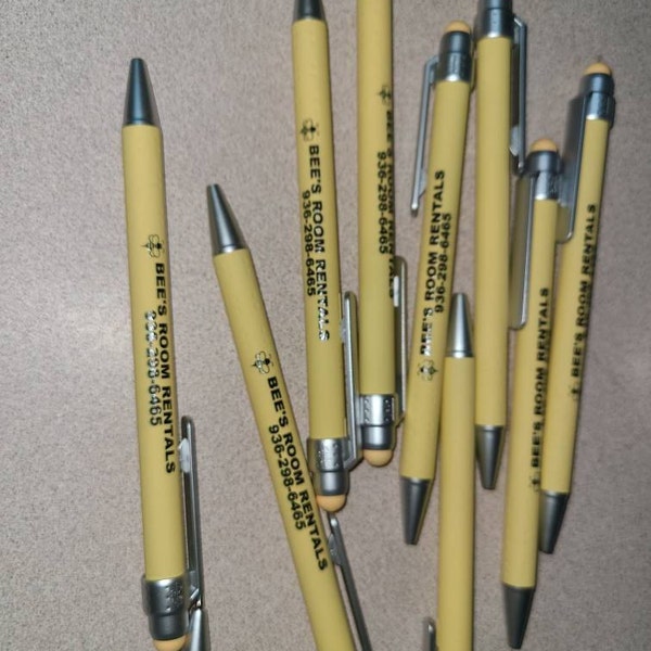 12 Custom Printed Pastel Bright Vibes Imprinted Pens Personalized ...