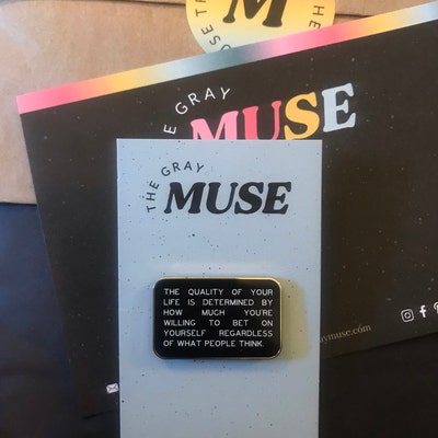 The Quality of Your Life Text Enamel Pin, Mental Health Quotes ...