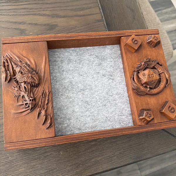 Custom Dnd Dice Box, Dnd Rolling Tray, Personalized Name Engraving ...