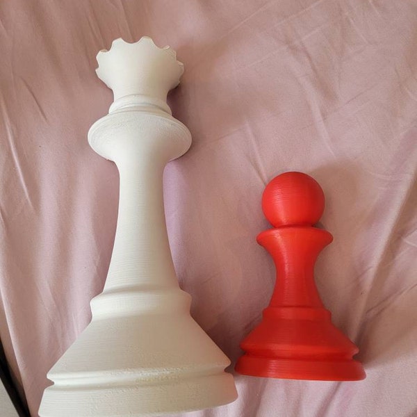 Decorative XL Chess Piece. 3D Printed King & Queen Chess Pieces - Etsy