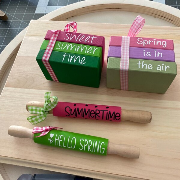 Farmhouse Wood Book Stack Home Sweet Home Book Bundle Tiered Tray Decor ...