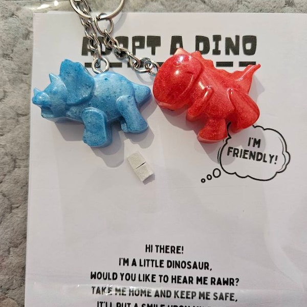 Dinosaur Keyring, Adopt A Dinosaur, Funny Keychain, Triceratops ...