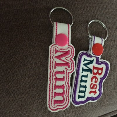 Mum Key Fobs, Machine Embroidery Designs, ITH, in the Hoop, Mum, Mother ...