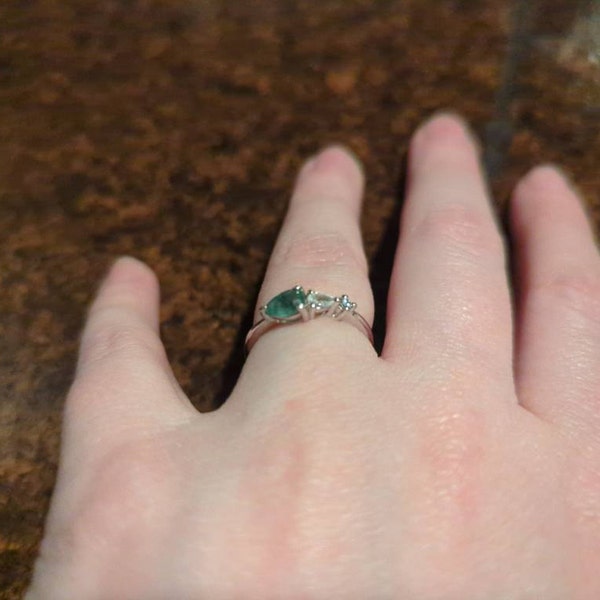 Vintage Moss Agate Engagement Ring Set,unique Gold Wedding Set,art Deco ...