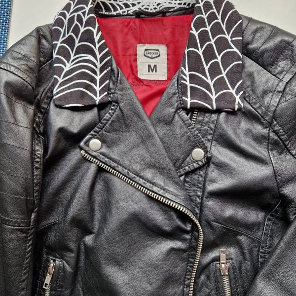 Spider Web Collar Screen Printed Patch Horror Punk Black Metal Goth - Etsy