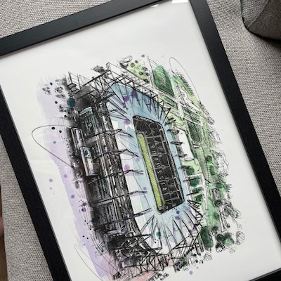 Tottenham Hotspur Stadium, Art Print, Illustration, Drawing ...
