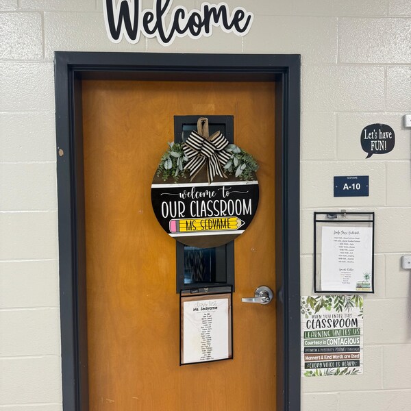 Teacher Door Teacher Door Sign Classroom Sign Teacher Gift Teacher ...