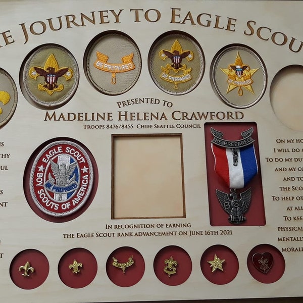 Journey to Eagle Plaque, 11x14 Wood Plaque, Eagle Scout Patches, Eagle ...