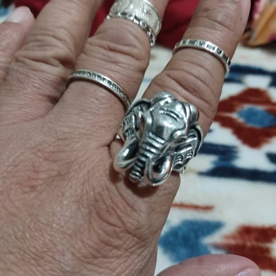 Elephant Ring STERLING SILVER 925 Big Tusks Exclusive Unique Design ...
