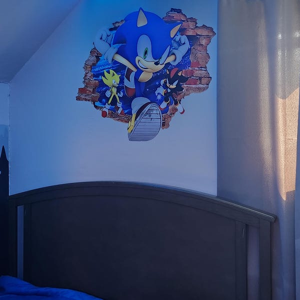 3D Wall Break Decal With Energetic Cartoon Characters for Kids - Peel ...