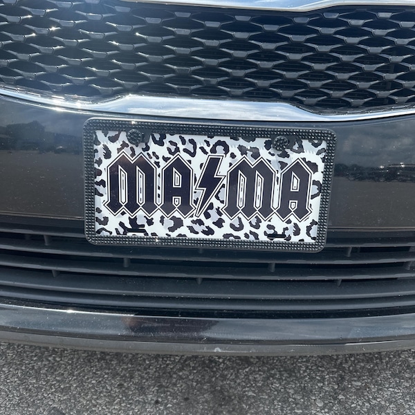 Mama Leopard License Plate, Custom Car Tag for Women, Car Coasters ...