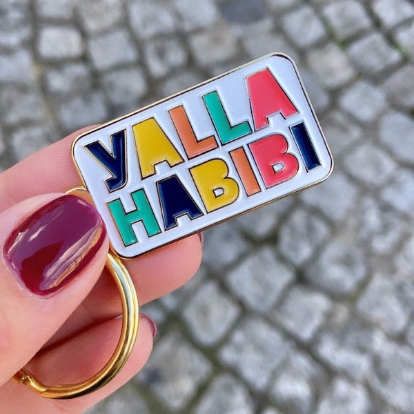 Yalla Habibi Keychain | Keyring Lebanon | Lebanese Souvenir | Lebanese ...