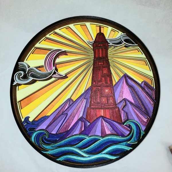 Lighthouse 3D Mandala SVG Files, Patterns Files for Laser Cutting ...