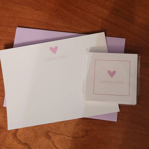 Kids' Personalized Stationery for Girls Note Card Set for Kids, Girls ...