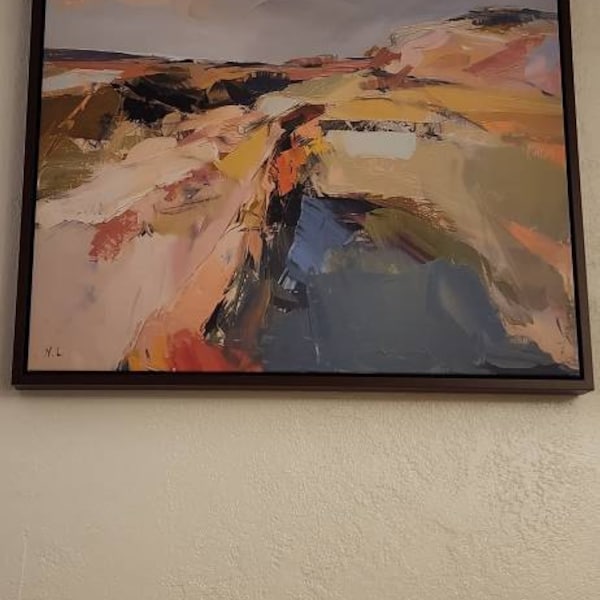 Purple Field Wall Art | Lavender Field Art Print | Purple Abstract ...