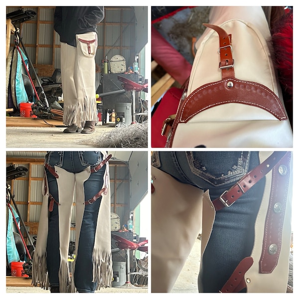 Handmade Cowgirl Chap Buck Skin Suede Blue Leather Pant Rodeo Chap Western Leather Chap Suede ...