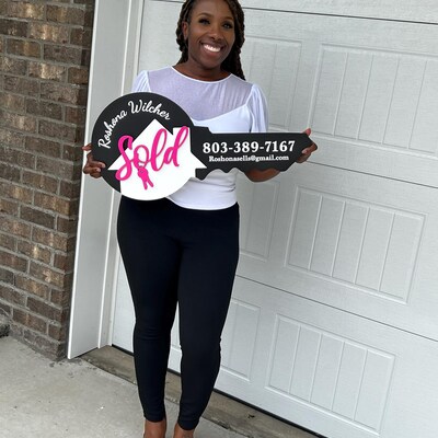 Just Sold House Shaped Sign, House Sign With LOGO, Sold Sign for ...