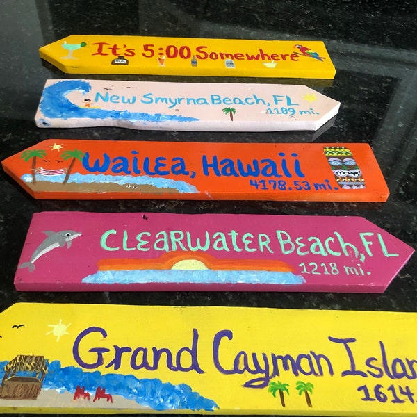 Destination Arrow Signs, Tropical Directional Arrows, Hand Made Wooden ...