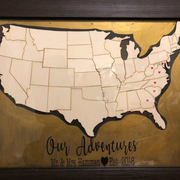 USA State MAP Cut Out Custom Size Unfinished US States Laser Nursery ...