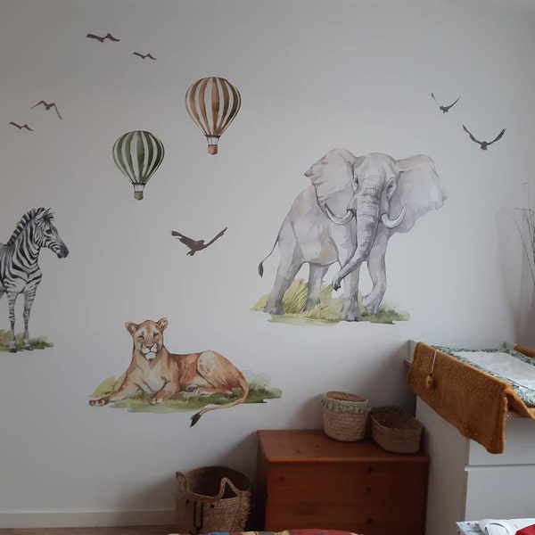 Savanna Elephant Wall Stickers - African Animals Wall Stickers ...