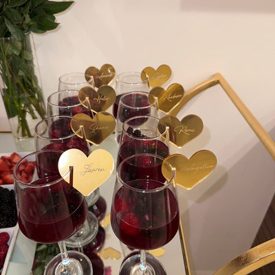 Personalized Drink Tags, Drink Charms, Cocktail Tags, Acrylic Place ...