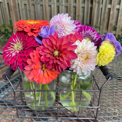 French Flower Bucket With Stability Base, 3 Sizes, Tall Galvanized Vase ...