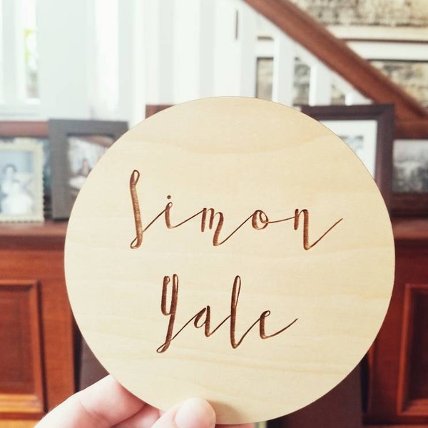 Baby Name Plaque // Birth Announcement Sign // Engraved Newborn ...