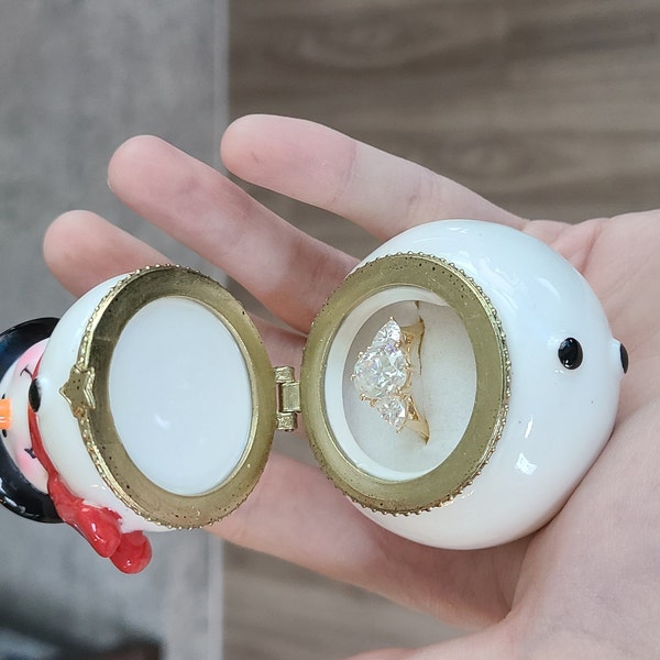 Fancy Blue LED Lighted Engagement Ring Box With Satin Ribbon Gift Box ...