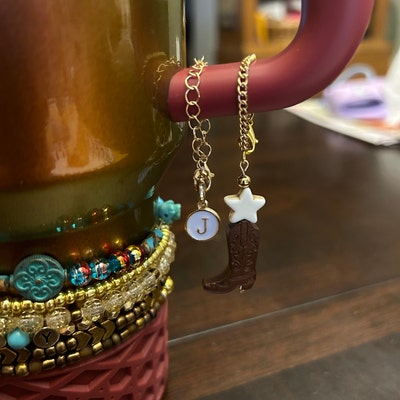 Gold Initial Keychain Letter Charm Gold Key Chain Aesthetic Bag ...