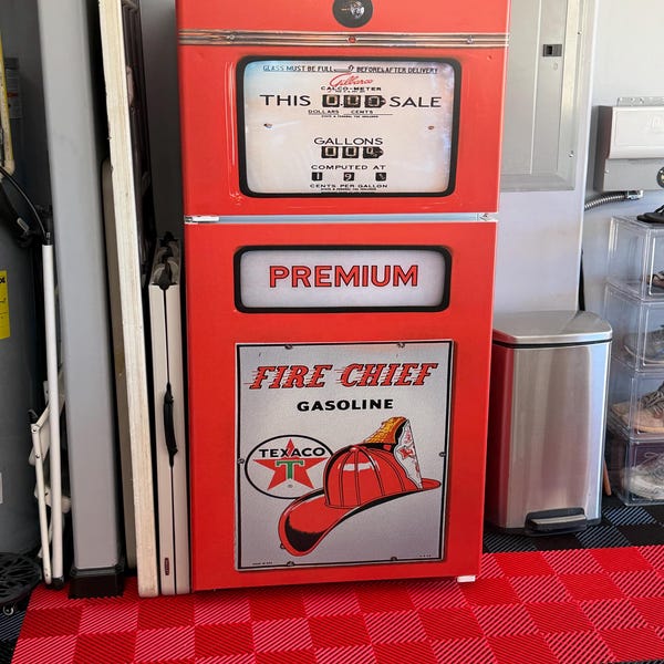 Retro Gas Pump Refrigerator Wrap Vintage Fridge Wrap Old Gas Pump ...