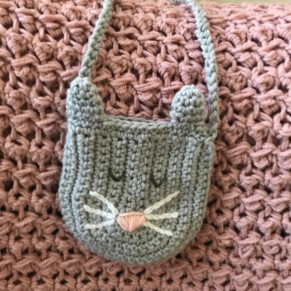 Crochet Cat Bag Pattern, Cat Purse Crochet Pattern, Toddler Cat Purse ...