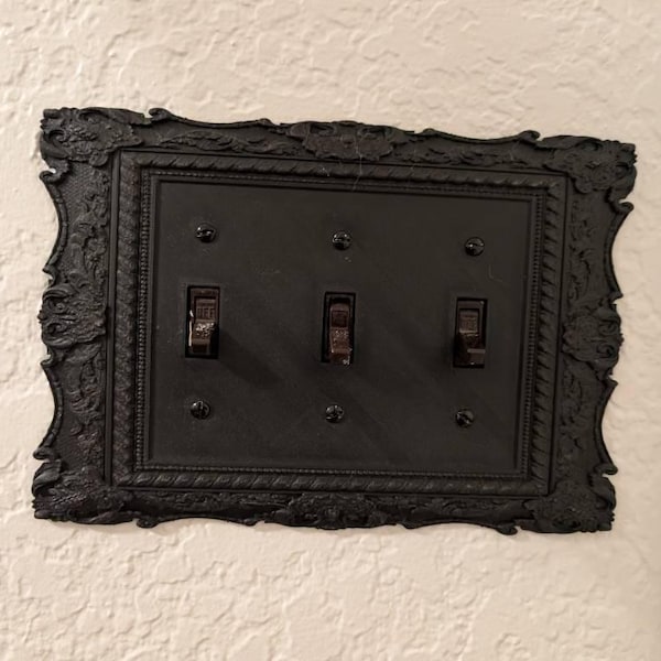 Victorian Wall Plate Cover Set – Black Light Switch & Outlet Covers for ...