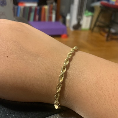10K Gold Rope Chain Gold Rope Chain Bracelet 3mm 3.6mm 4mm - Etsy