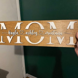 3D Personalized Mom Sign With Children Name Mother's Day - Etsy