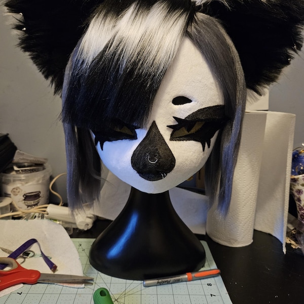 Cute Fursuit Head Base Smiling Face kigurumi Mask Basecheap Furry ...