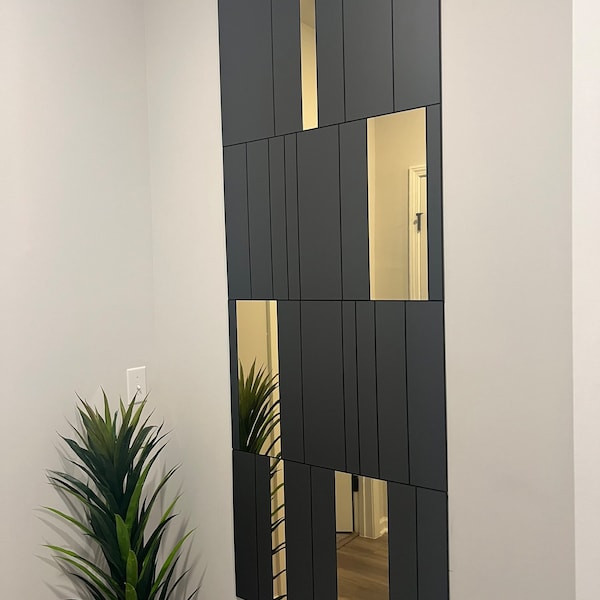 Dark Grey and Gold Mirror Decorative Panels, 3D Wall Panels, - Pack of ...