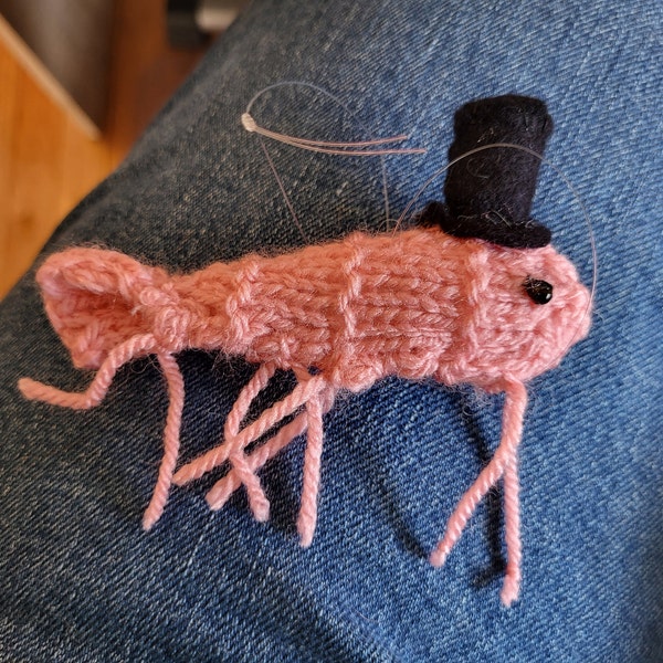 Cornish Knitted Santa Prawn Shrimp Coloured Prawn - Etsy