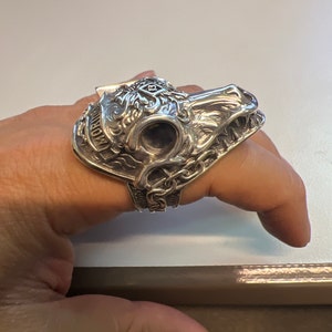 Sterling Silver Imperium Dragon Ring With Runes, Daedric Artifact ...