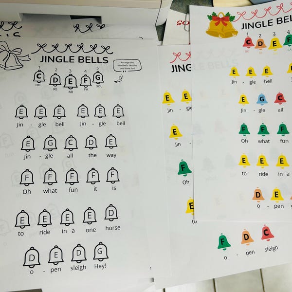 Christmas Handbell Songs Bundle: Color-coded Sheet Music (digital ...