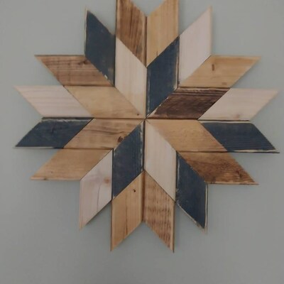 Wooden Barn Star Pattern, Wood Quilt Star, Mosaic Wood Wall Art ...