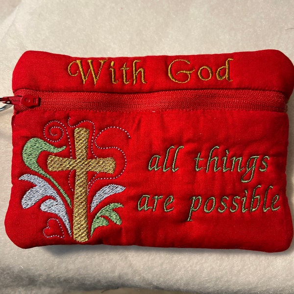 ITH With God Zipper Bag, Cross Zipper Bag, in the Hoop Zipper Bag ...