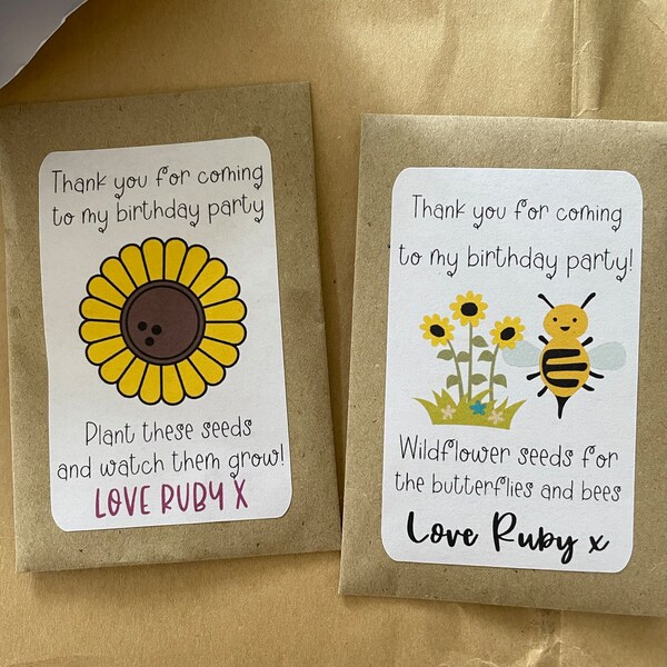 Personalised Birthday Seed Packets Envelopes With Seeds | Eco Friendly ...