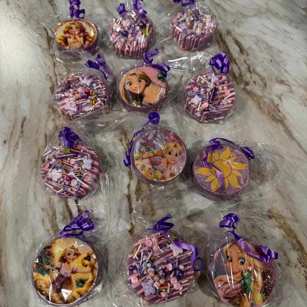 Princess Tiana Chocolate Covered Rice Krispies, Princess Party, Party ...