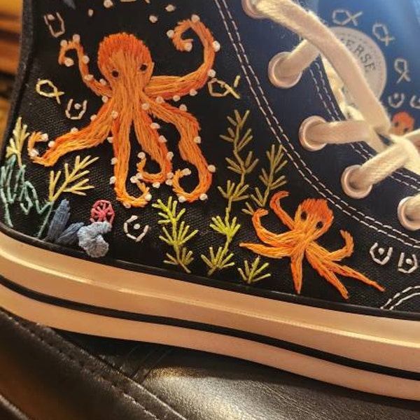 Custom Embroidered Sneakers, Converse Chuck Taylor Octopus Embroidered ...