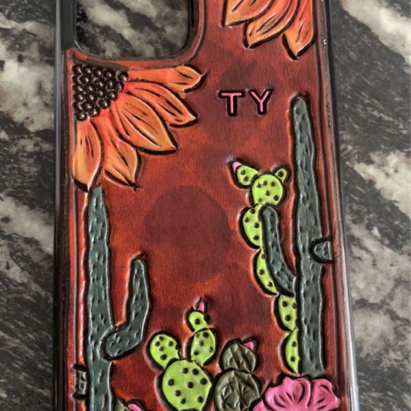 Custom Cactus and Sunflower Phone Case - Etsy