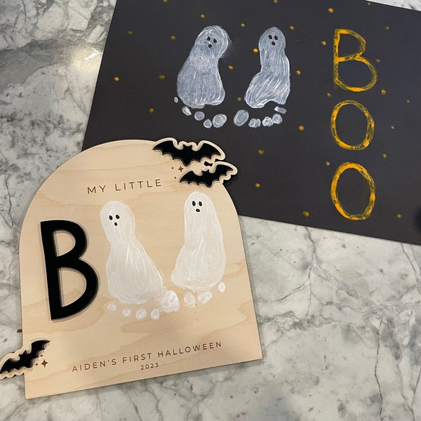 DIY Halloween Footprint Art | Baby’s First Halloween Keepsake | Gift ...