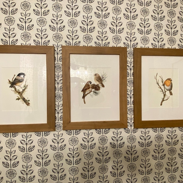 Bird Print Set of 4,garden Bird Print Set,mini Bird Art Print,5x7 Print ...
