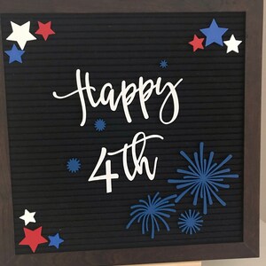 4th of July Star Letter Board Icons Fourth of July Red White & Blue ...