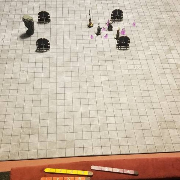 Grey Dungeon Tile Play Mat W/ 1" Grid / Gripmat Perfect for D&D ...