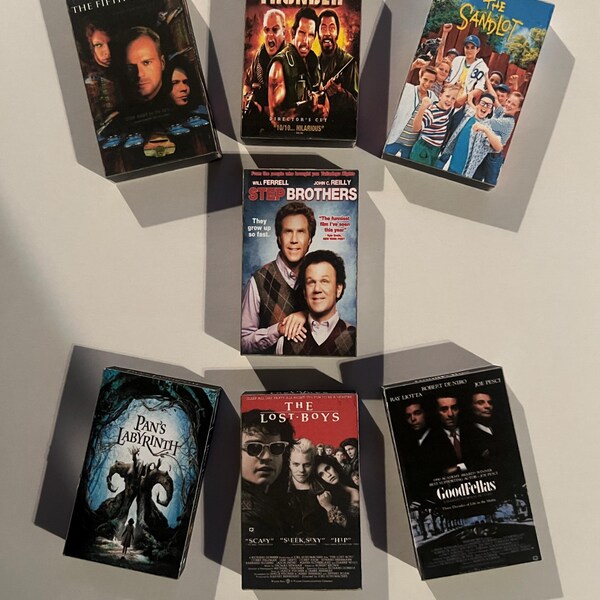 Retro VHS 90's Movies Mini Magnets Classic Cult Movies VHS Tape Covers ...
